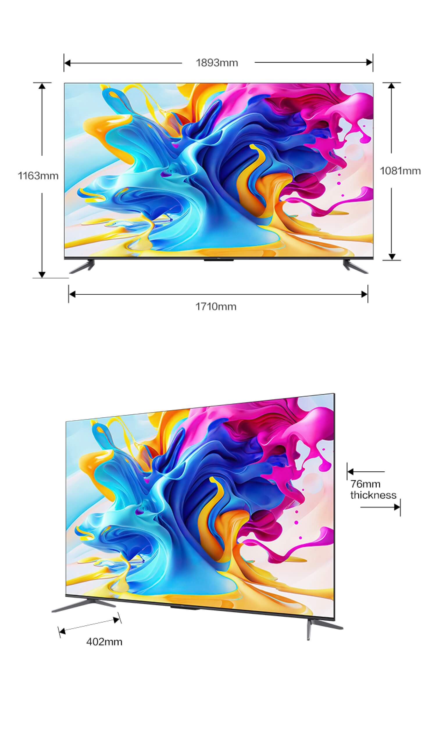 TCL 65C745 65 Inch QLED 4K Ultra HD Google TV With Dolby