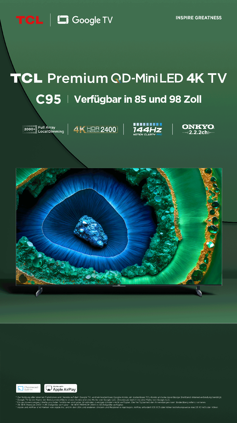 TCL C955 Premium QD-Mini LED 4K Fernseher | TCL Austria