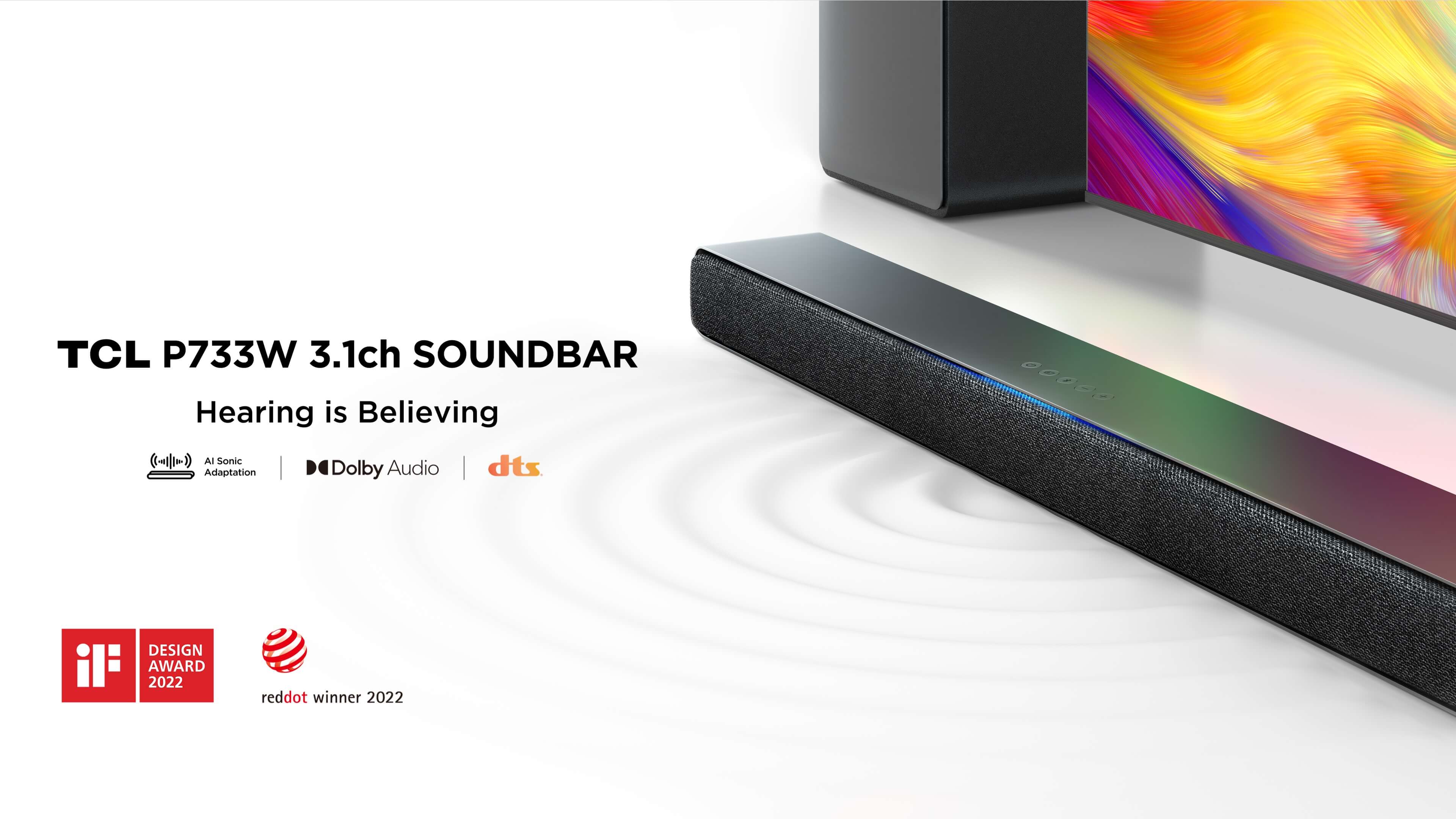 TCL Soundbar P733W-3.1-channel Dolby Audio soundbar-TCL Global