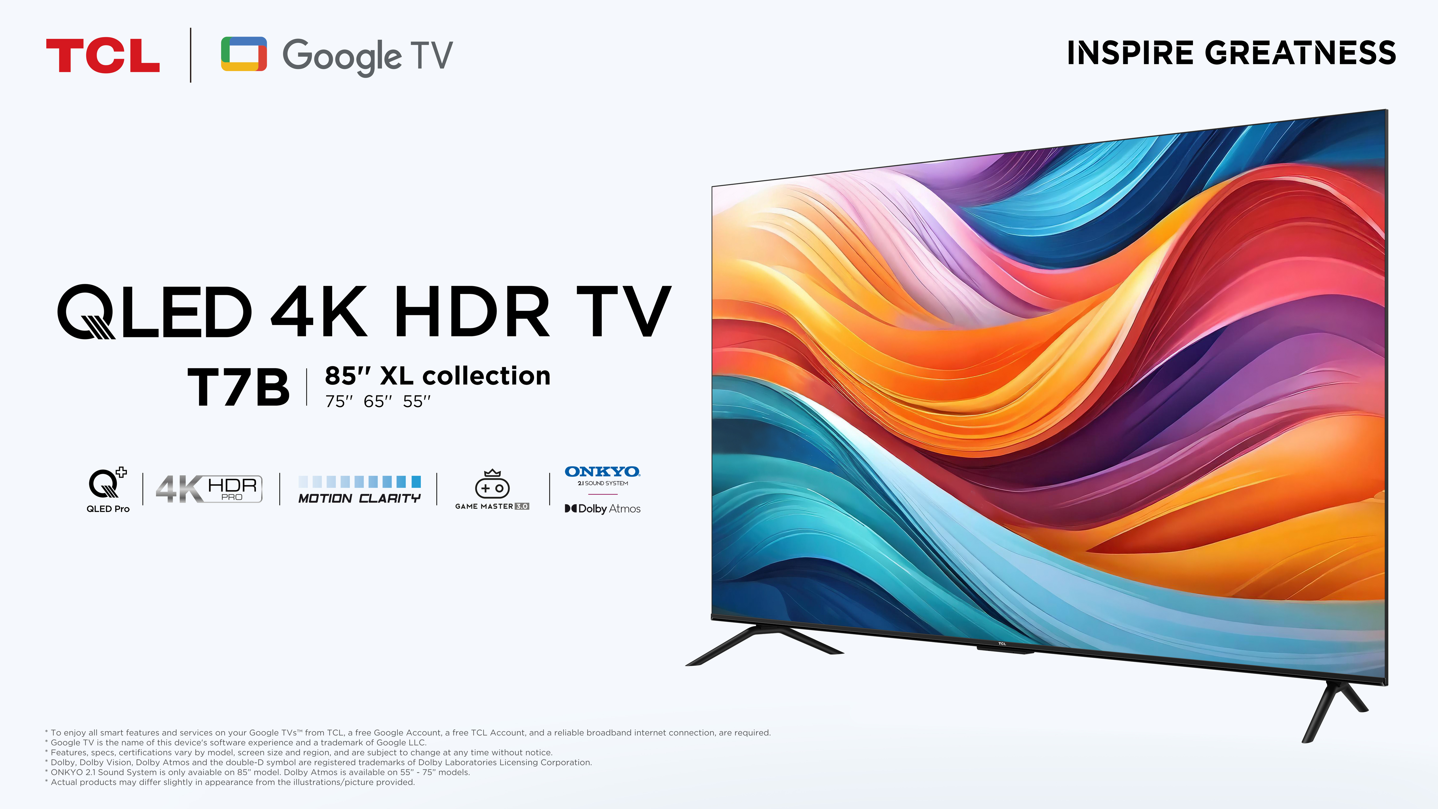 TCL 4K QLED TV 85/75/65/55/50/43 inches - T7B - TCL Europe TCL 4K QLED TV 85/75/65/55/50/43 inches - T7B - TCL Europe