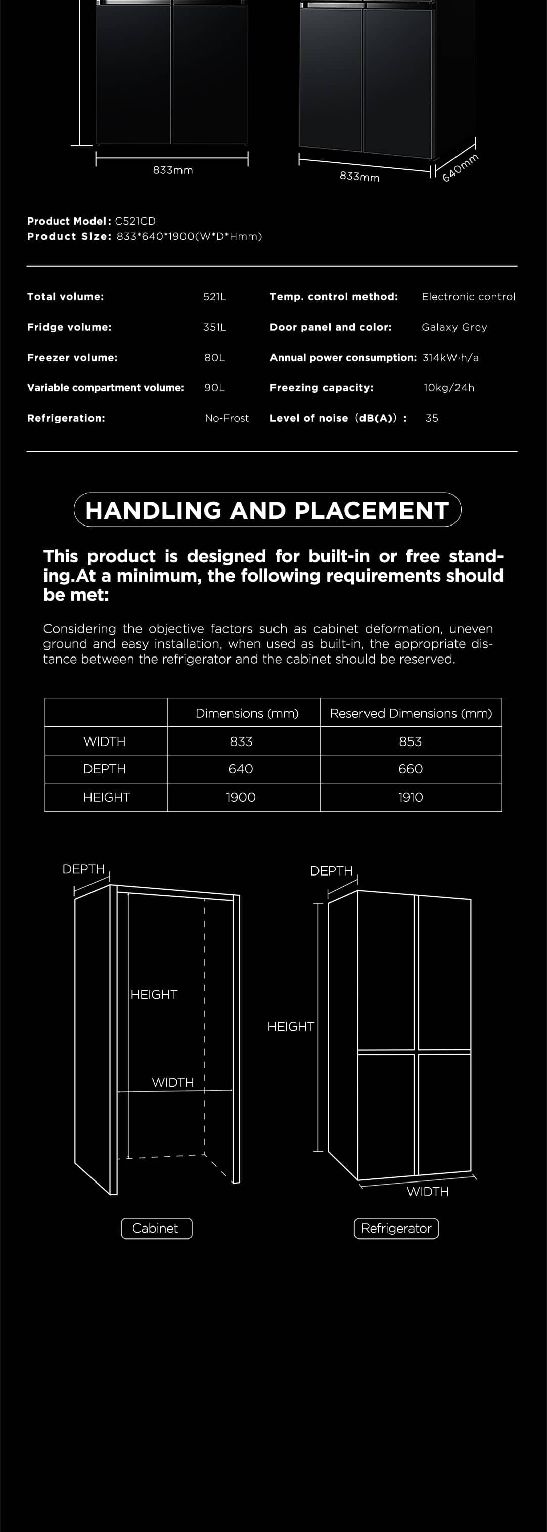 TCL 18.4 cu.ft Refrigerator-TRF-INV560CDSB | TCL Philippines