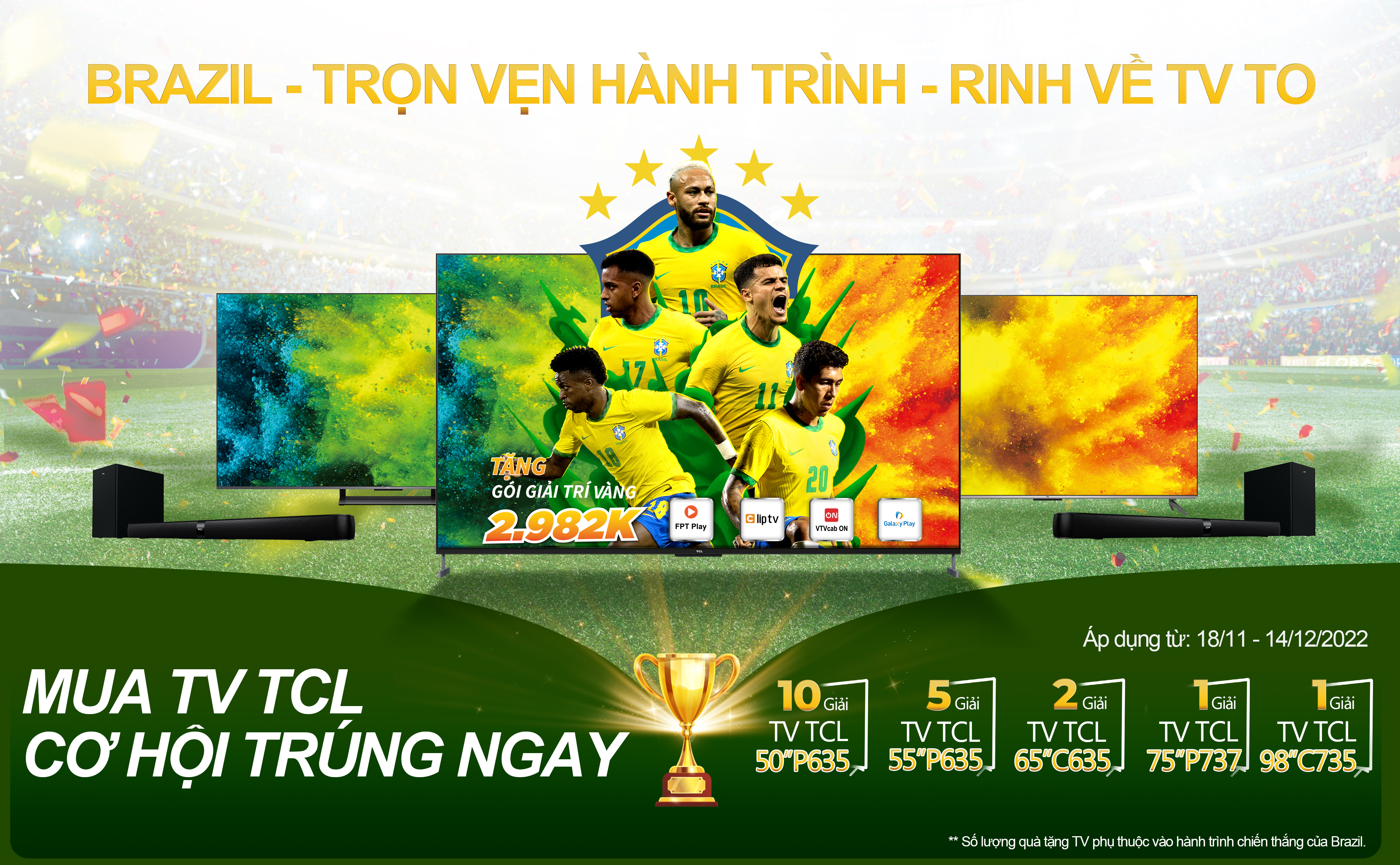 TV TCL màn hình lớn cho trận cầu đỉnh cao